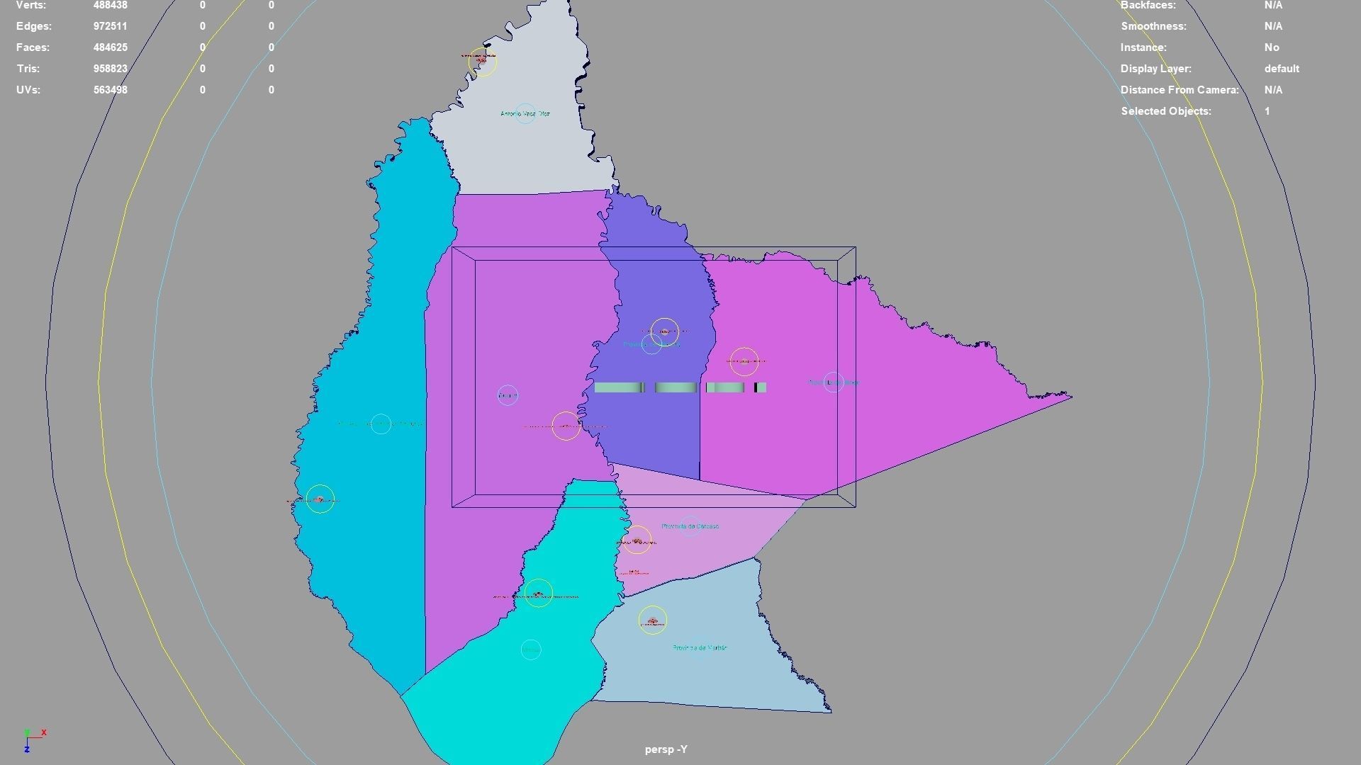 Beni Bolivia map region geography political geographic 3D model rigged ...