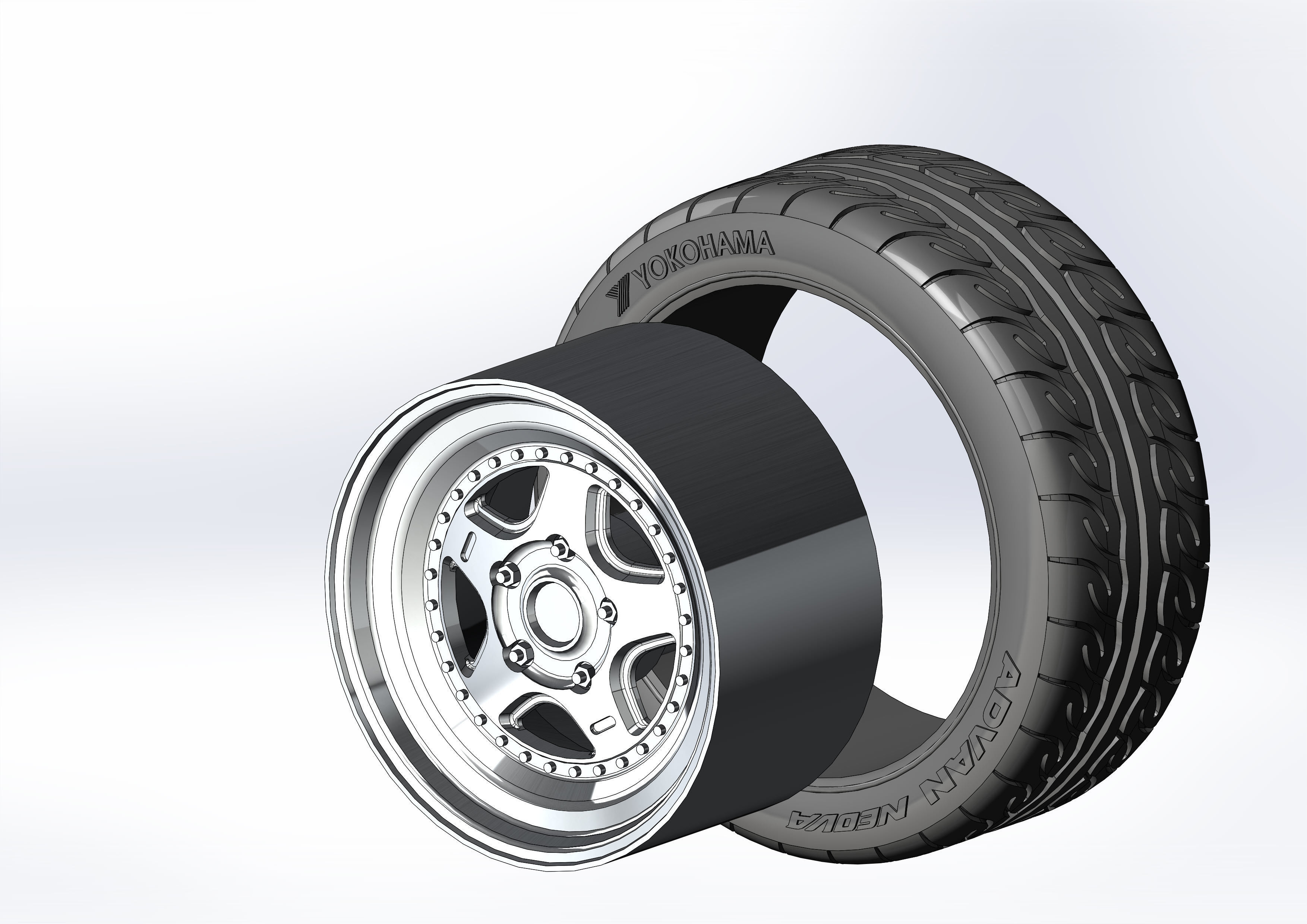 Wheel for scale model tire with realistic tread pattern 3D model 3D ...
