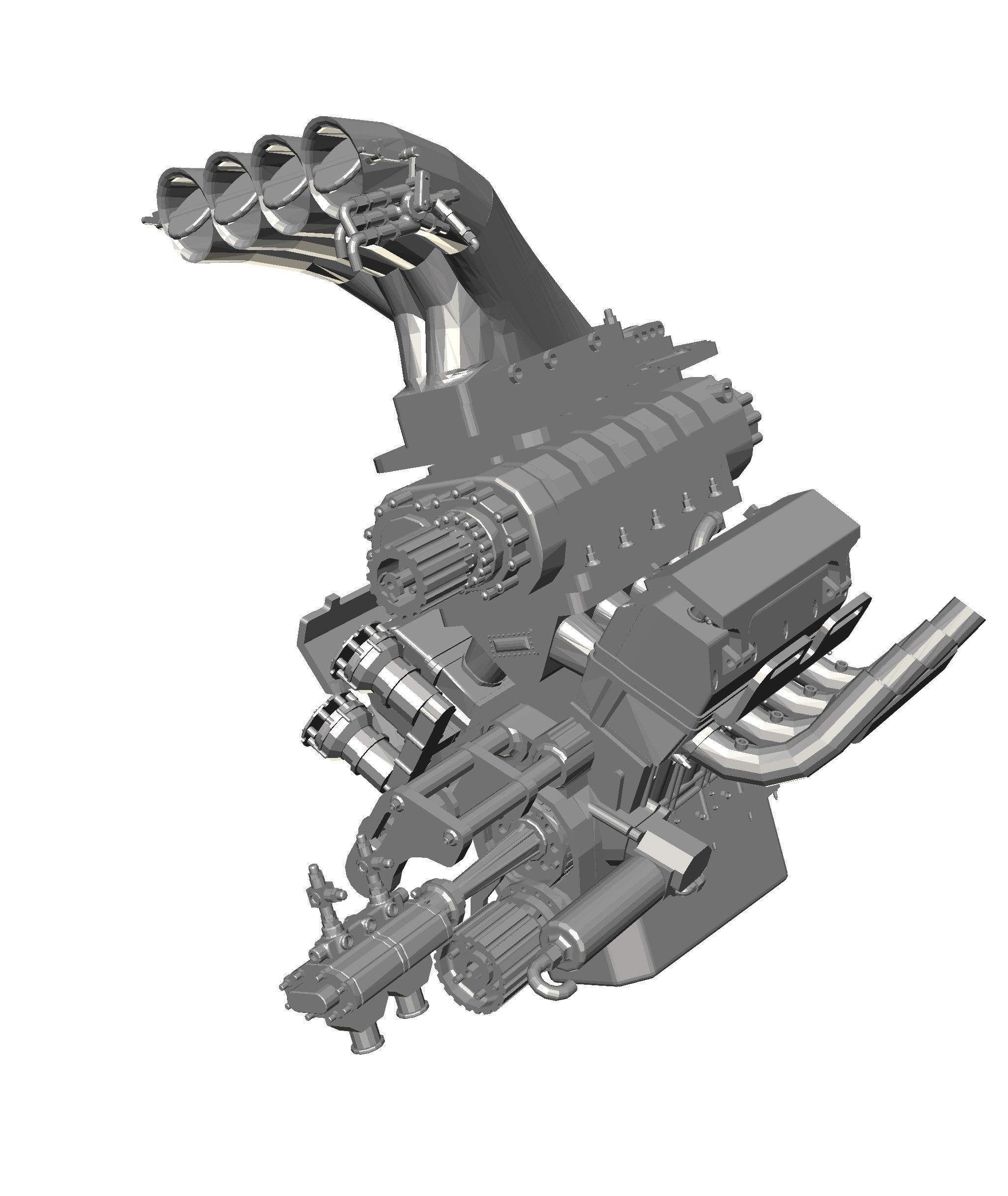 3D model Top Fuel Hemi 1 piece complete LOW POLY VR / AR / low-poly ...