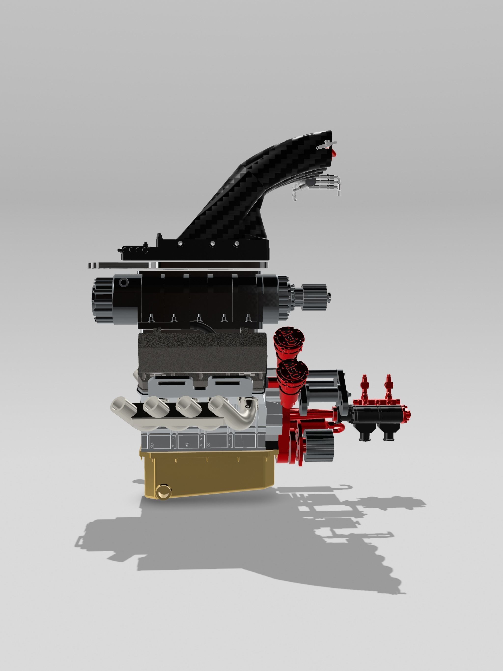 3D model Top Fuel Hemi 1 piece complete LOW POLY VR / AR / low-poly ...