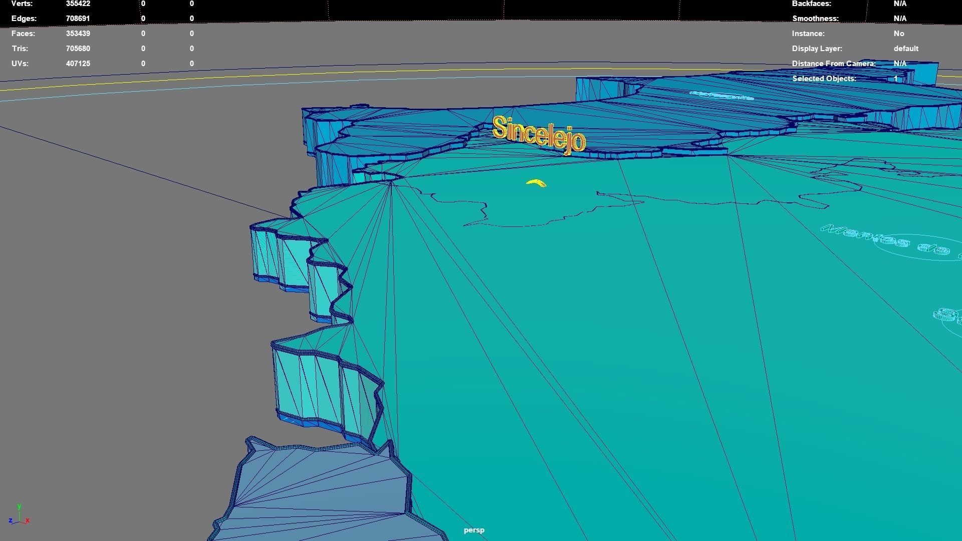Sucre RAP Caribe Colombia map region geography political 3D model ...