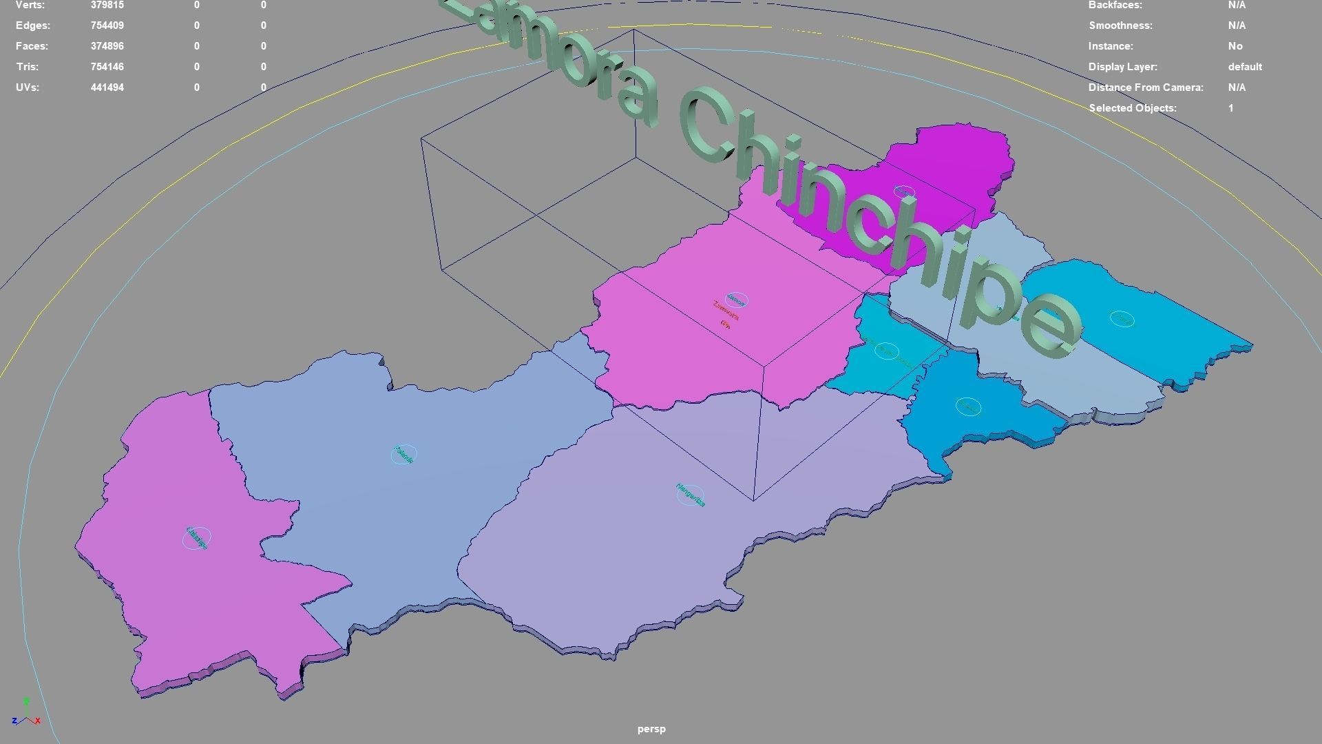 Zamora Chinchipe Ecuador map region geography political 3D model rigged ...
