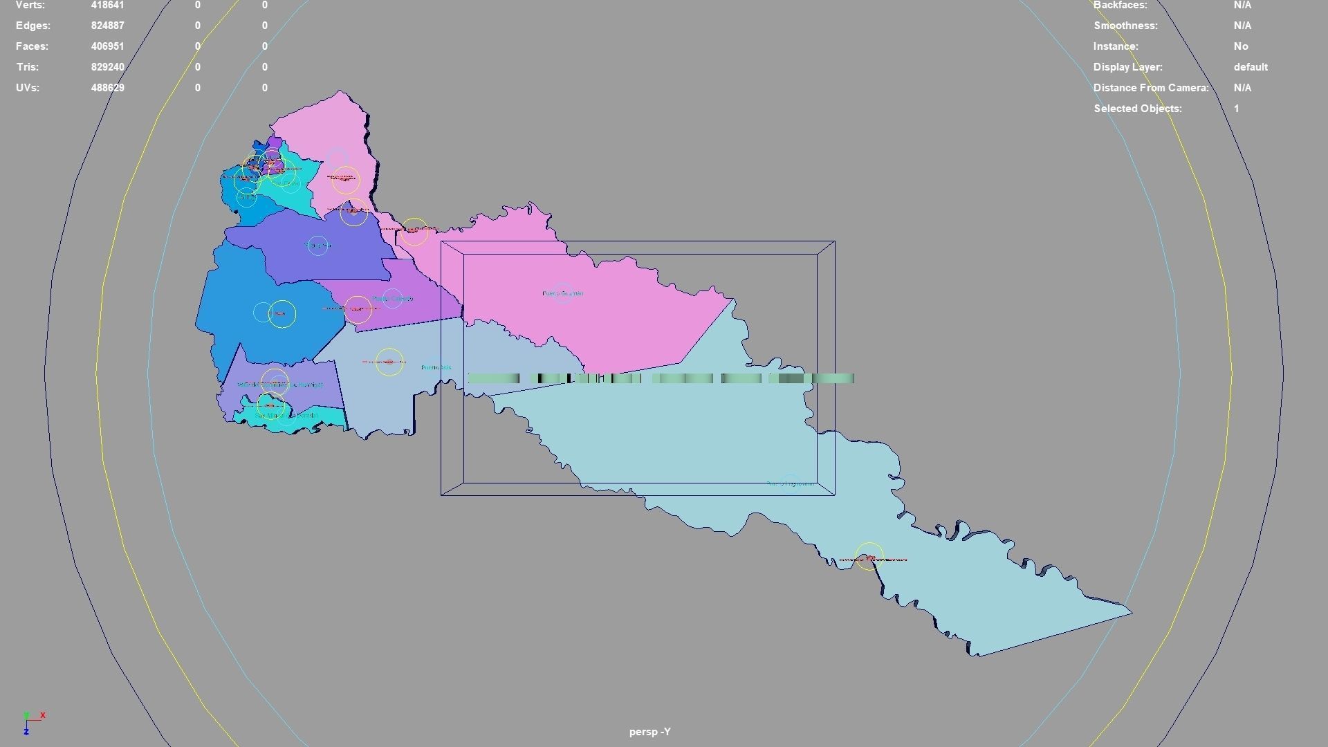 Putumayo RAP Amazonia Colombia map region geography political 3D model ...