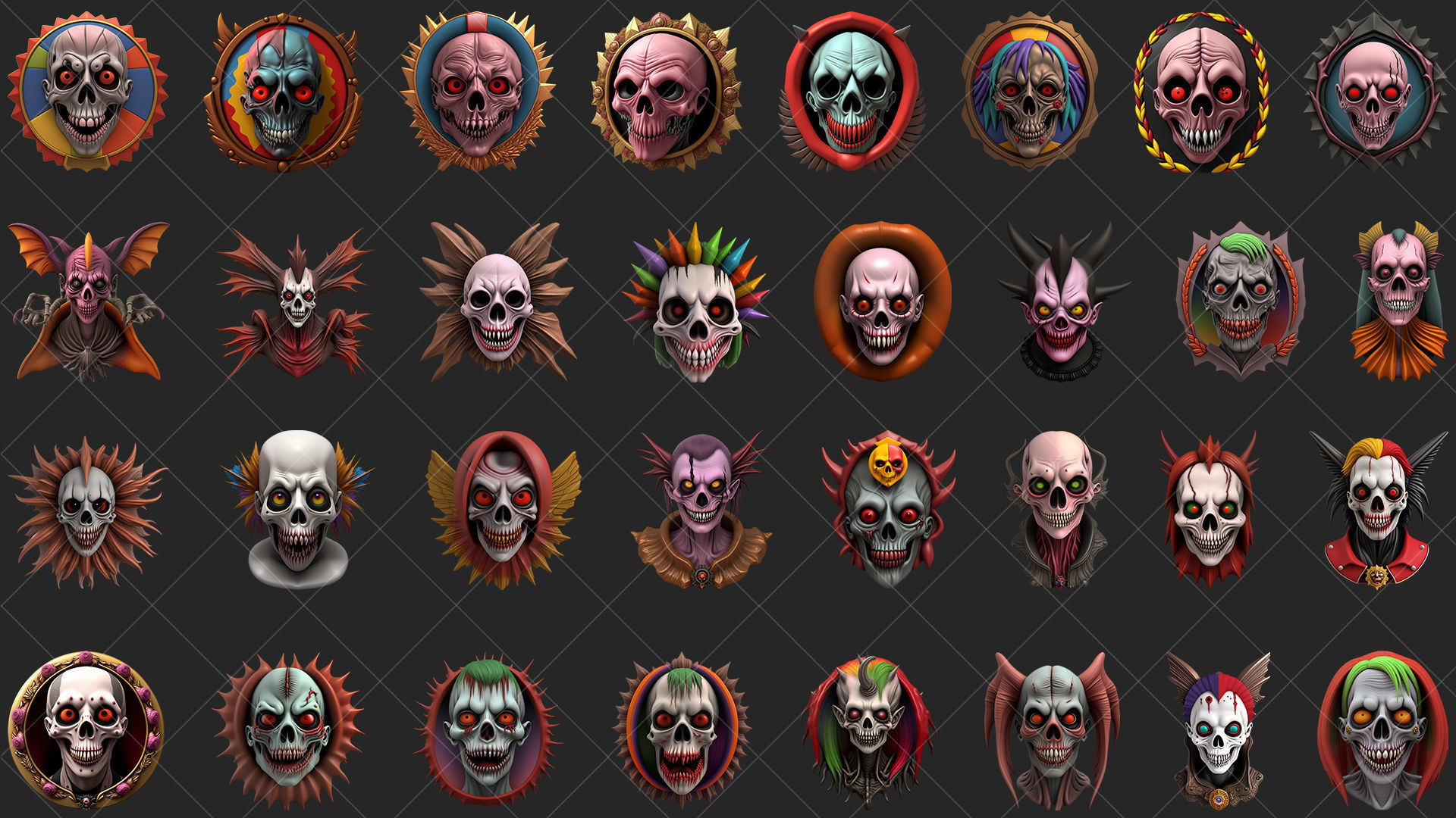 100 Fantasy Horror Badge Game Asset Texture | CGTrader