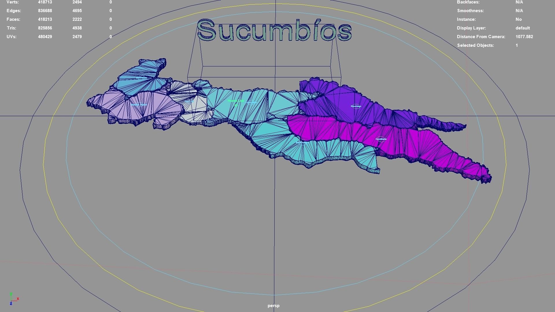 Sucumbios Ecuador map region geography political geographic 3D model rigged | CGTrader
