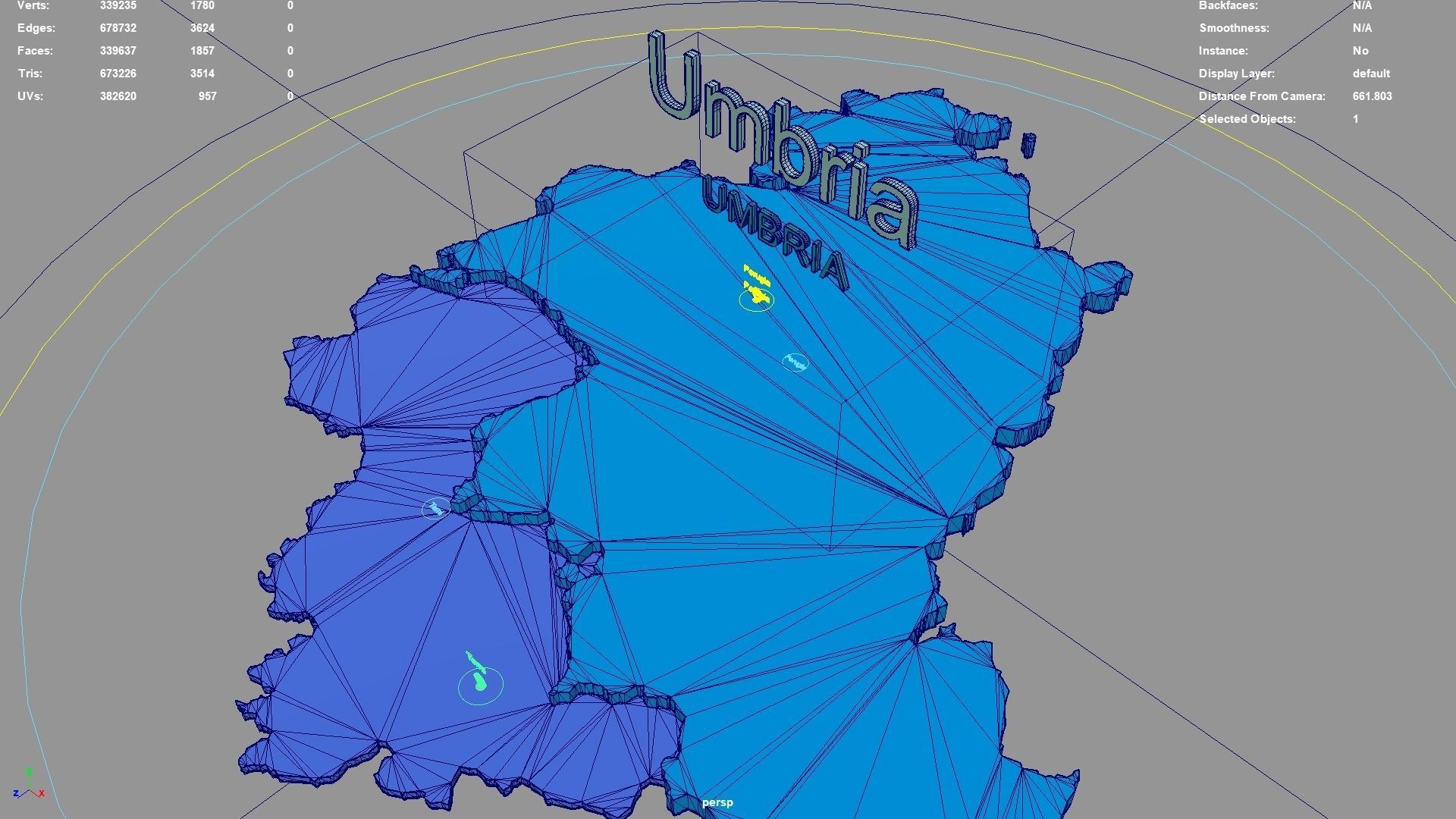 Umbria Italy map region geography political geographic 3D model rigged ...