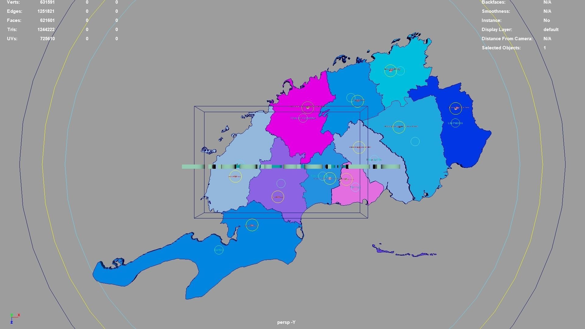 Pinar del Rio Cuba map region geography political geographic 3D model ...