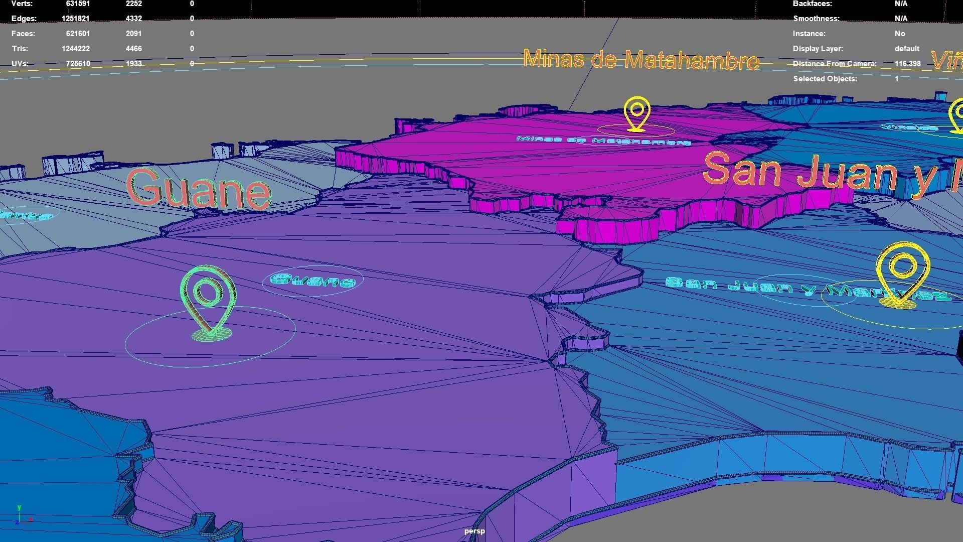 Pinar del Rio Cuba map region geography political geographic 3D model ...