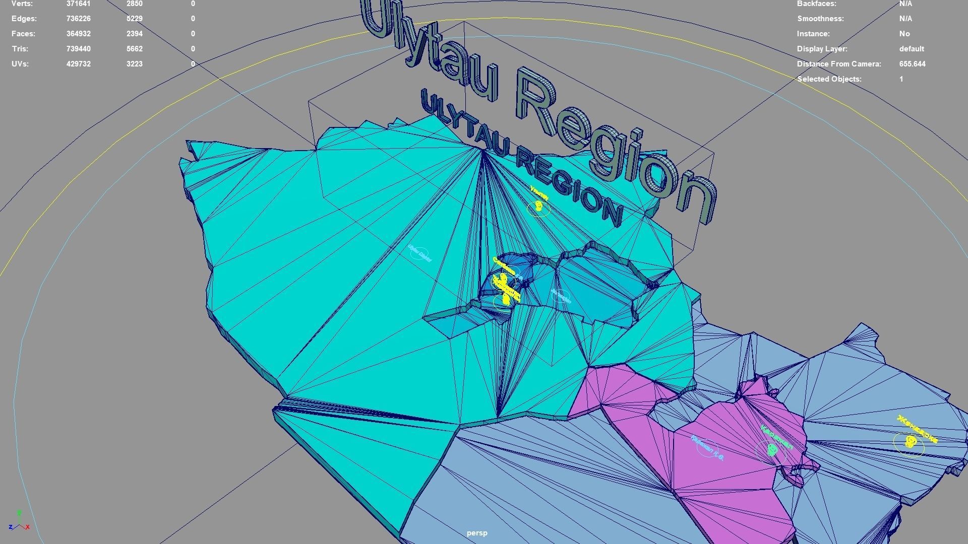 Ulytau Region Kazakhstan map region geography political 3D model rigged ...