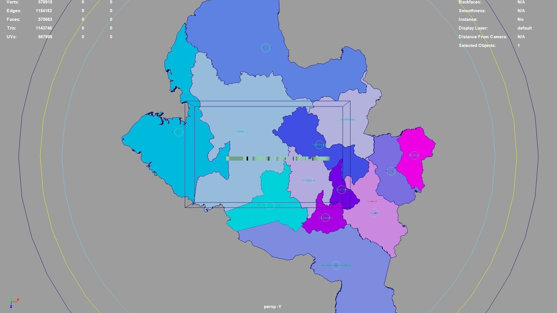 Narino RAP Pacifico Colombia map region geography political 3D model ...