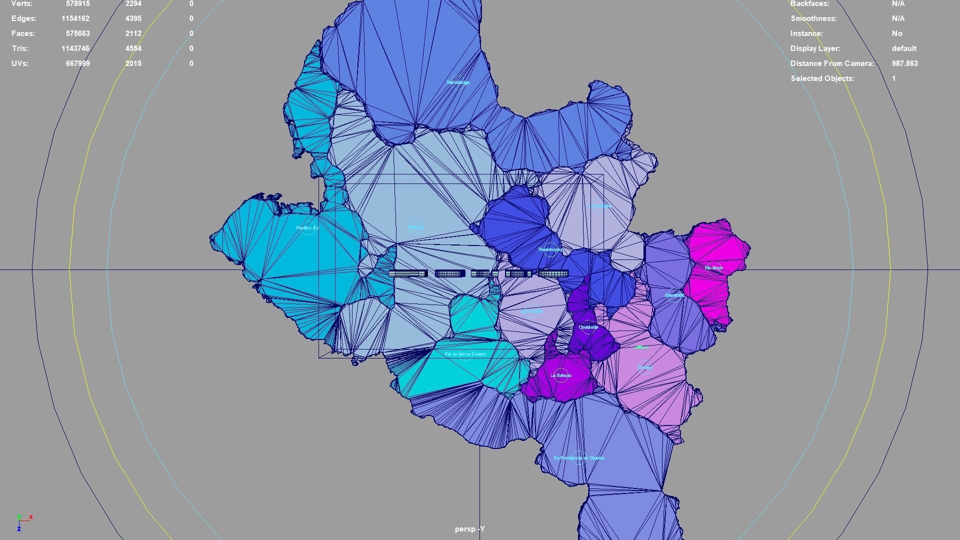 Narino RAP Pacifico Colombia map region geography political 3D model ...