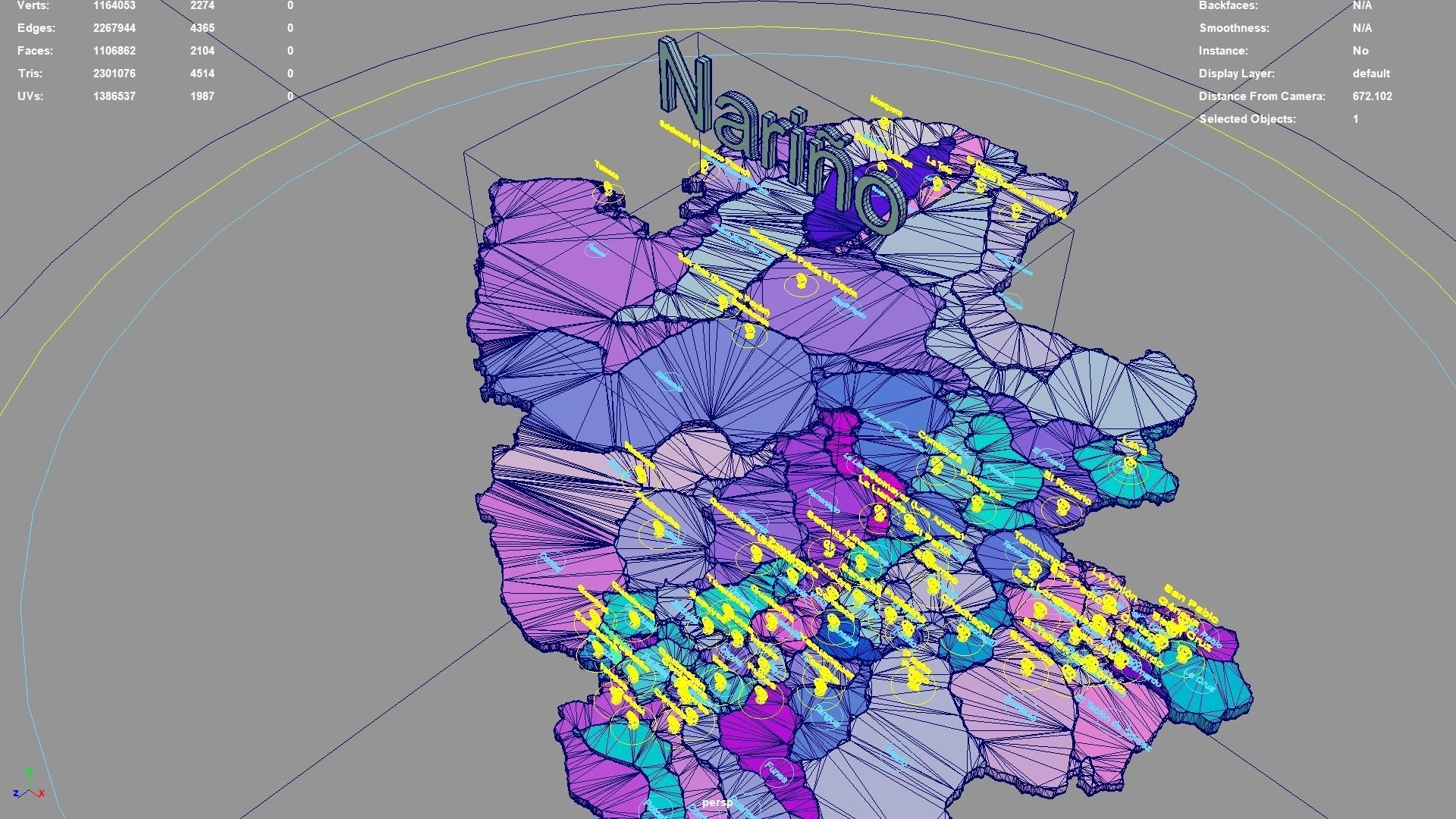 Narino RAP Pacifico Colombia map region geography political 3D model ...