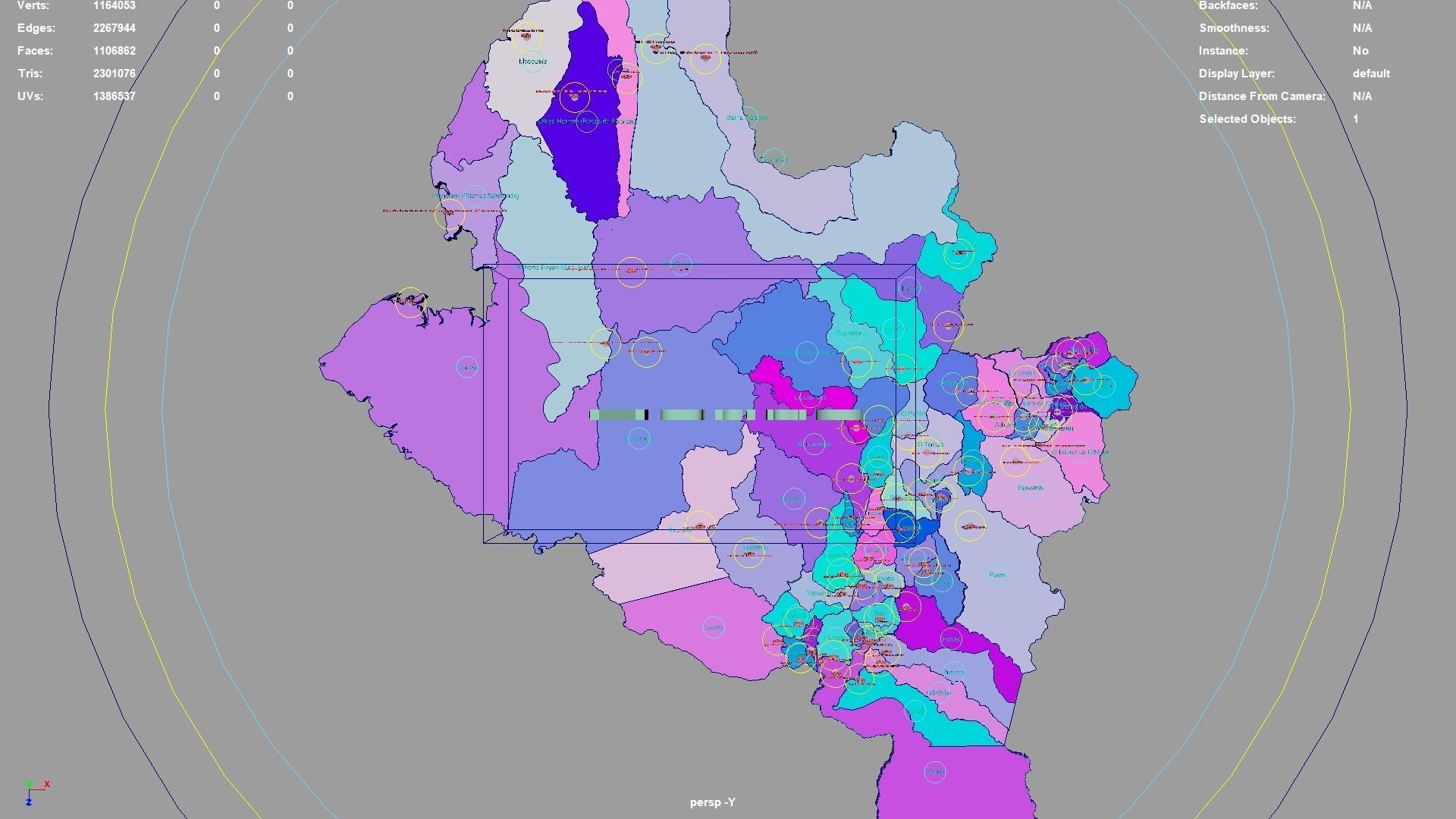 Narino RAP Pacifico Colombia map region geography political 3D model ...