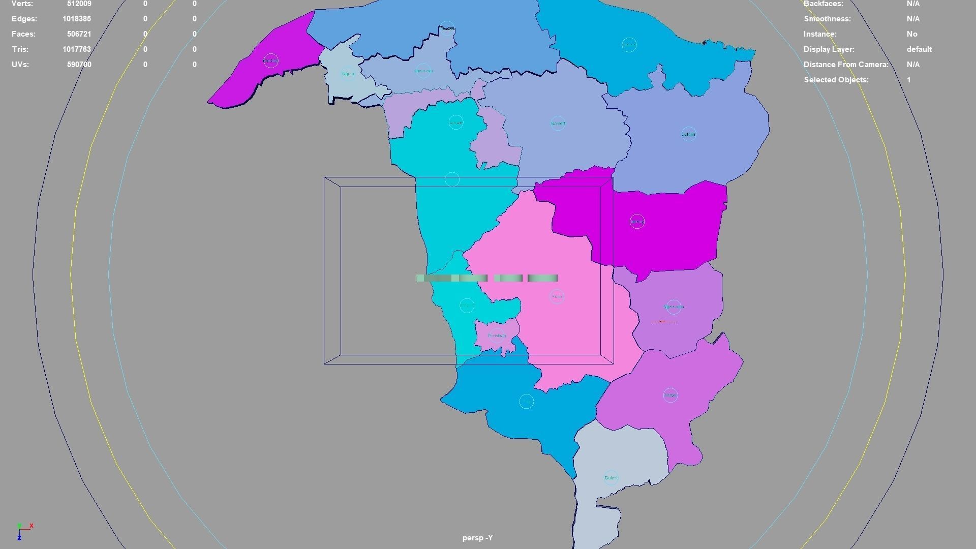 Yobe Nigeria map region geography political geographic 3D model rigged ...