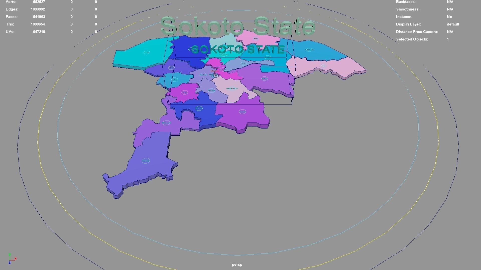 Sokoto State Nigeria map region geography political geographic 3D model rigged | CGTrader