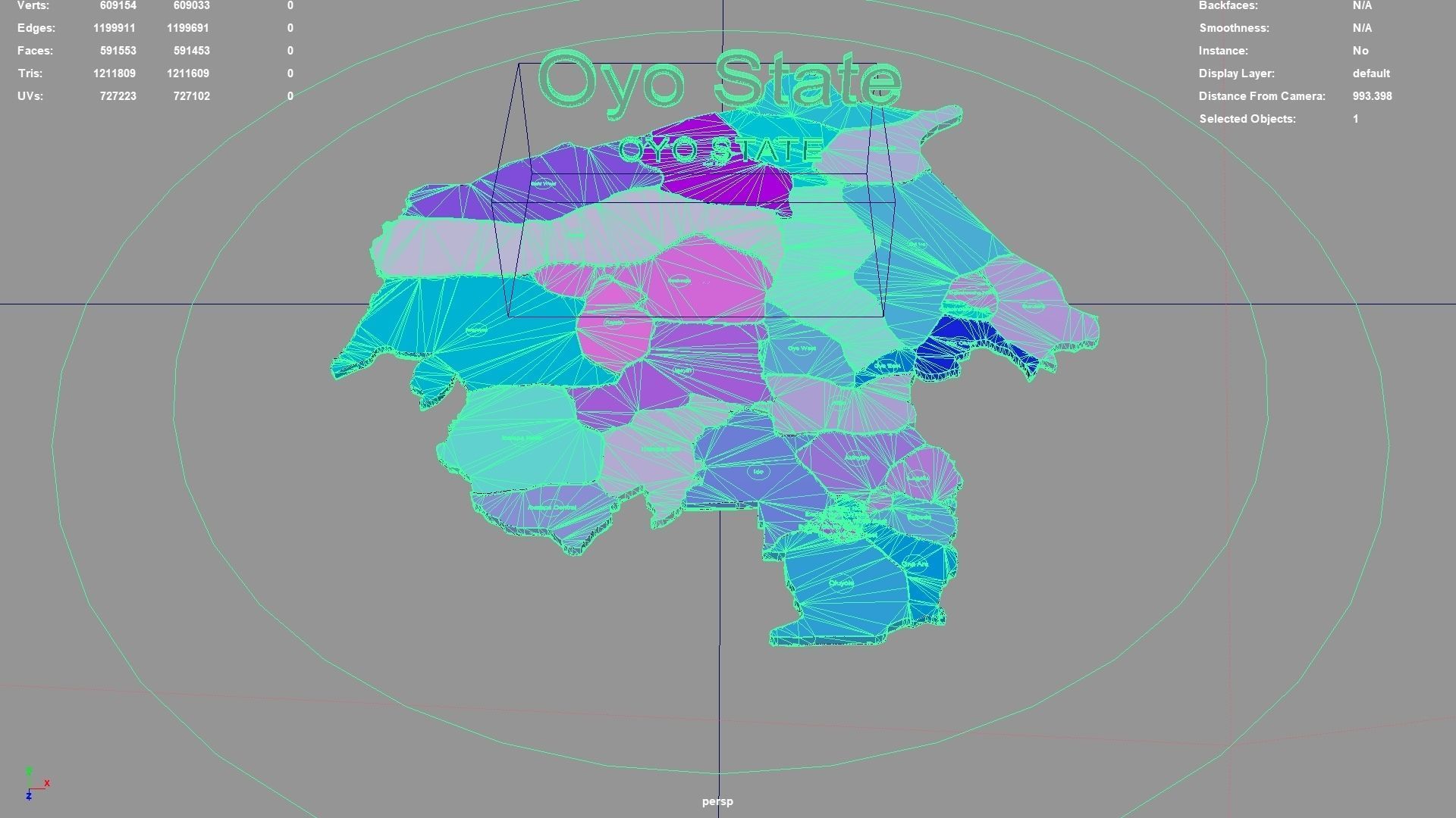 Oyo State Nigeria map region geography political geographic 3D model ...