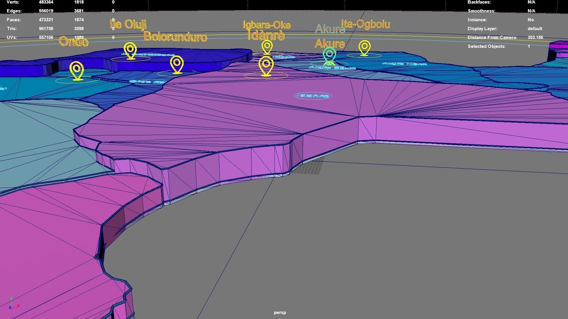 Ondo State Nigeria map region geography political geographic 3D model ...