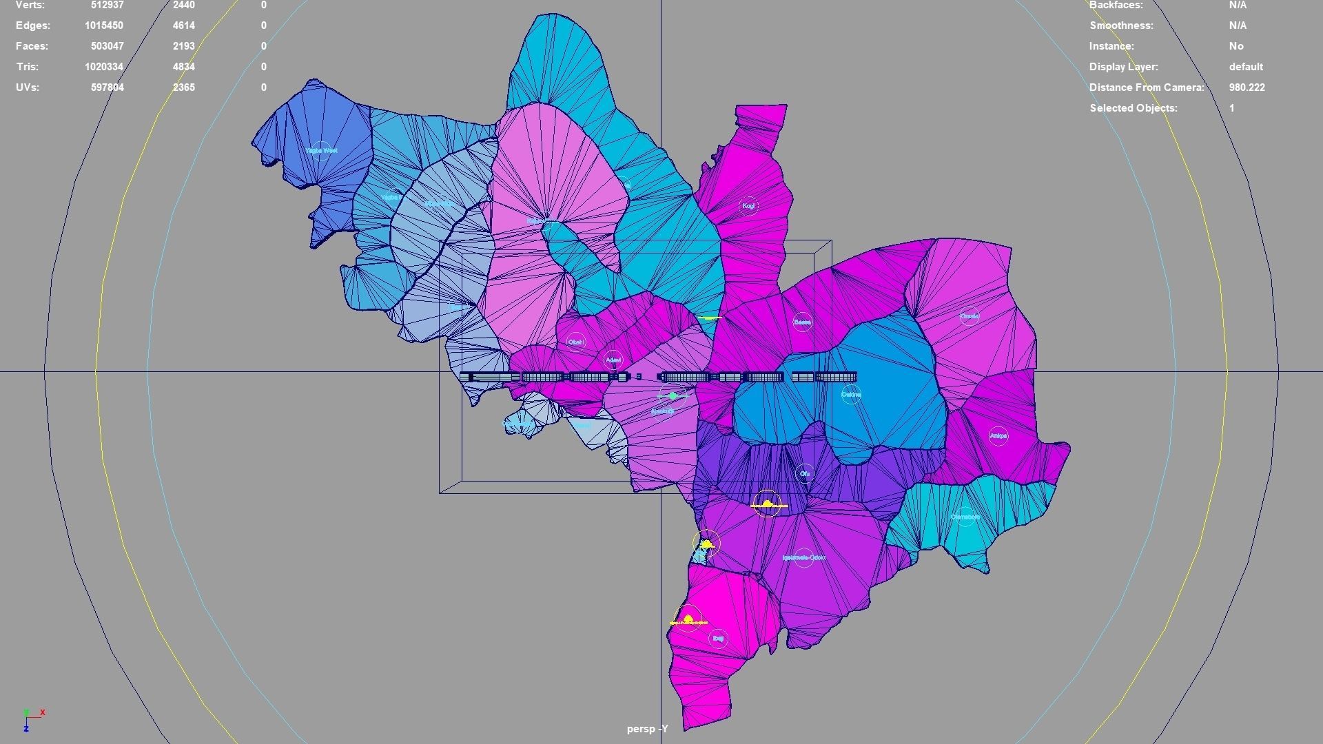 Kogi State Nigeria map region geography political geographic 3D model ...
