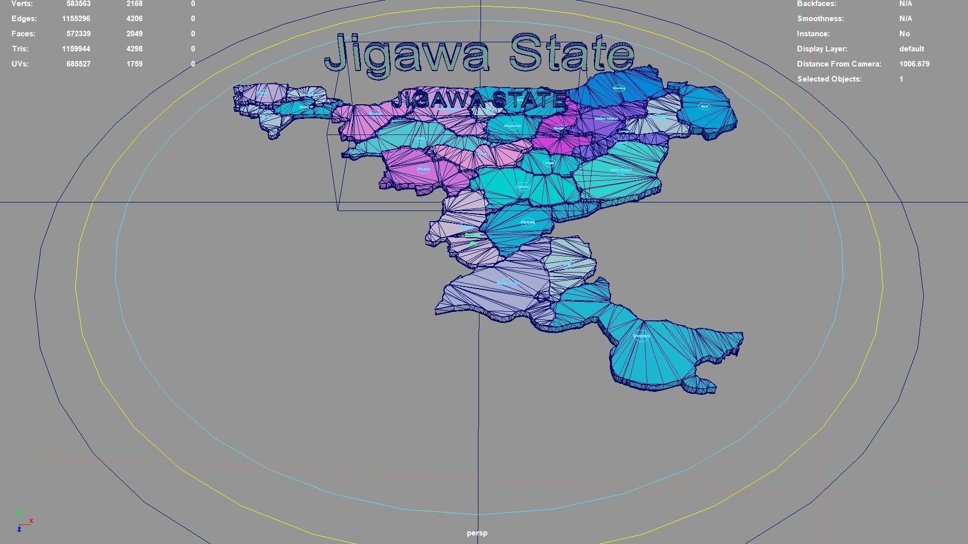 Jigawa State Nigeria map region geography political geographic 3D model rigged | CGTrader