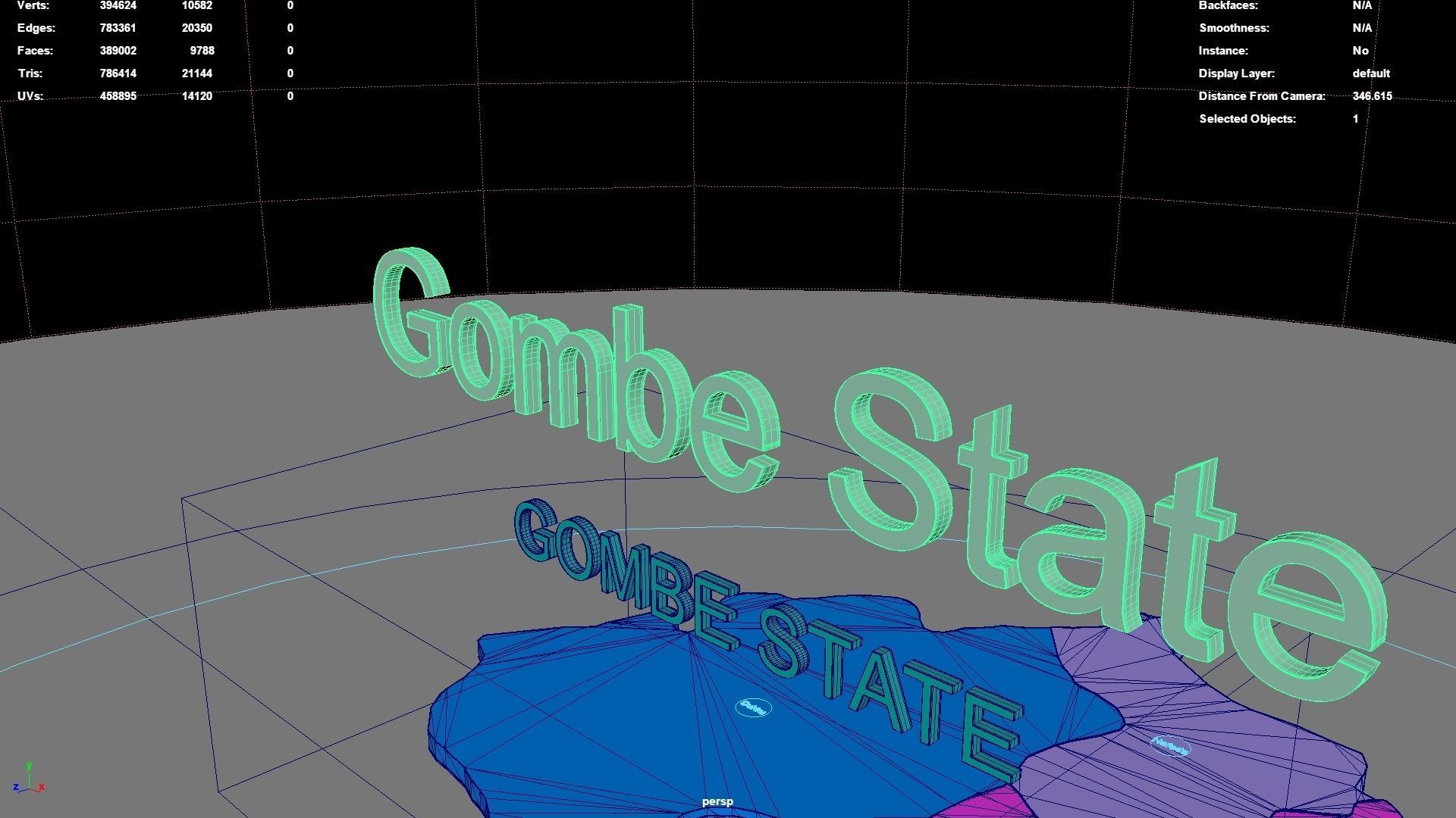 Gombe State Nigeria map region geography political geographic 3D model ...