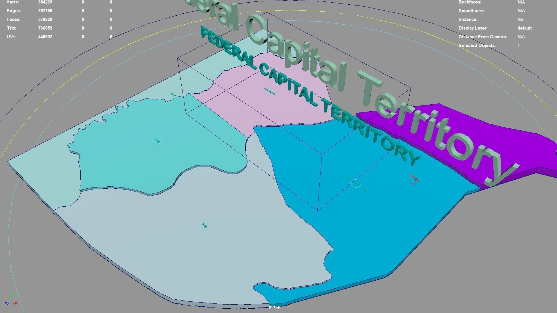 Federal Capital Territory Nigeria map region geography 3D model rigged ...