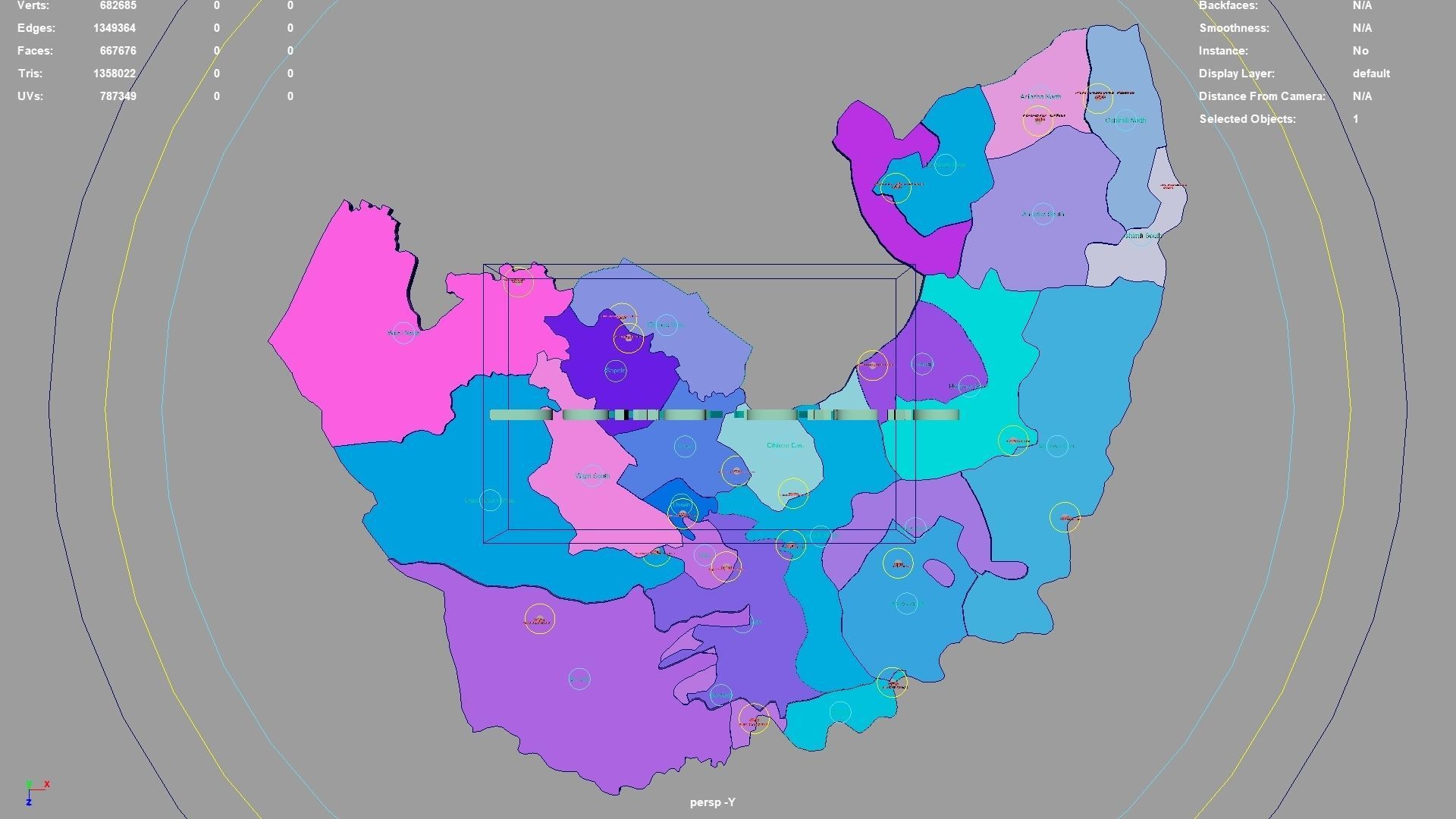 Delta State Nigeria map region geography political geographic 3D model ...