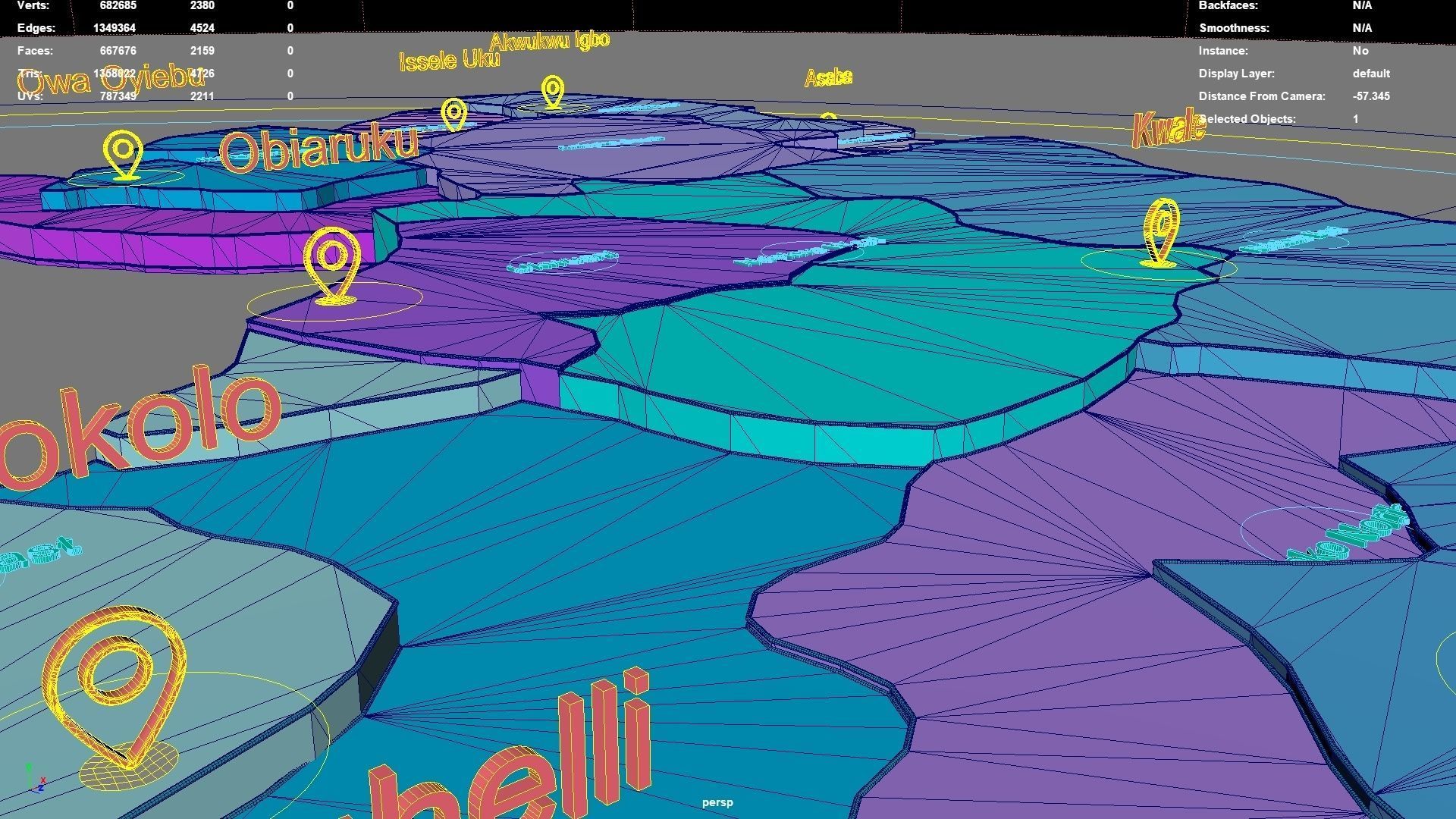 Delta State Nigeria map region geography political geographic 3D model ...