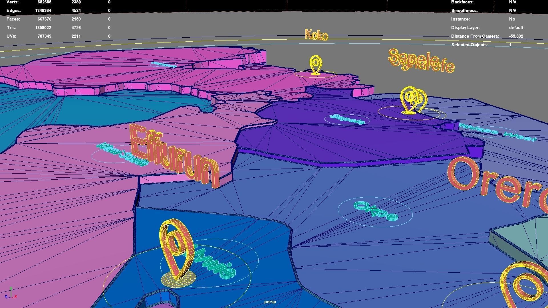 Delta State Nigeria map region geography political geographic 3D model ...