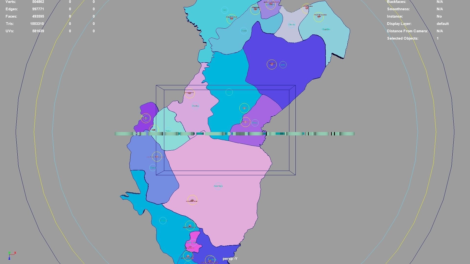 Cross River State Nigeria map region geography political 3D model ...