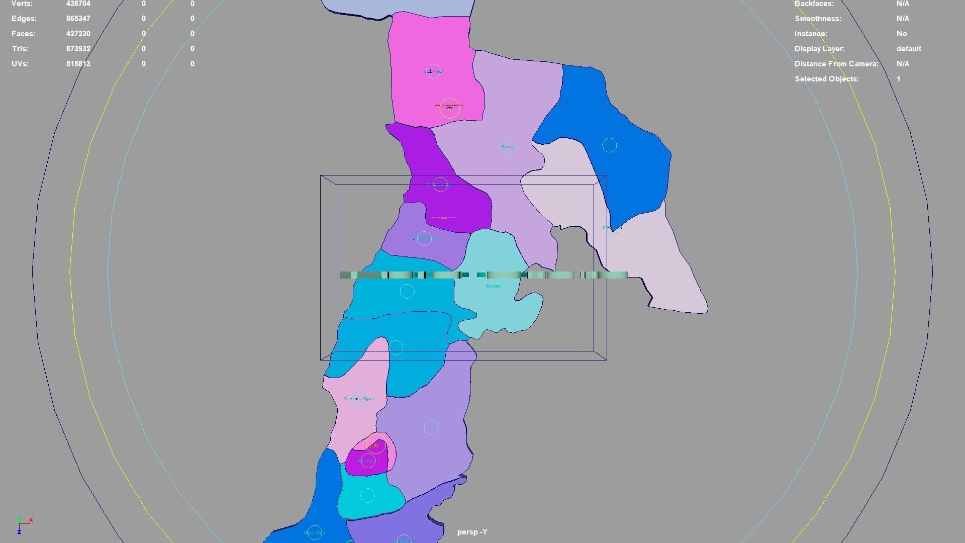 Abia State Nigeria map region geography political geographic 3D model ...