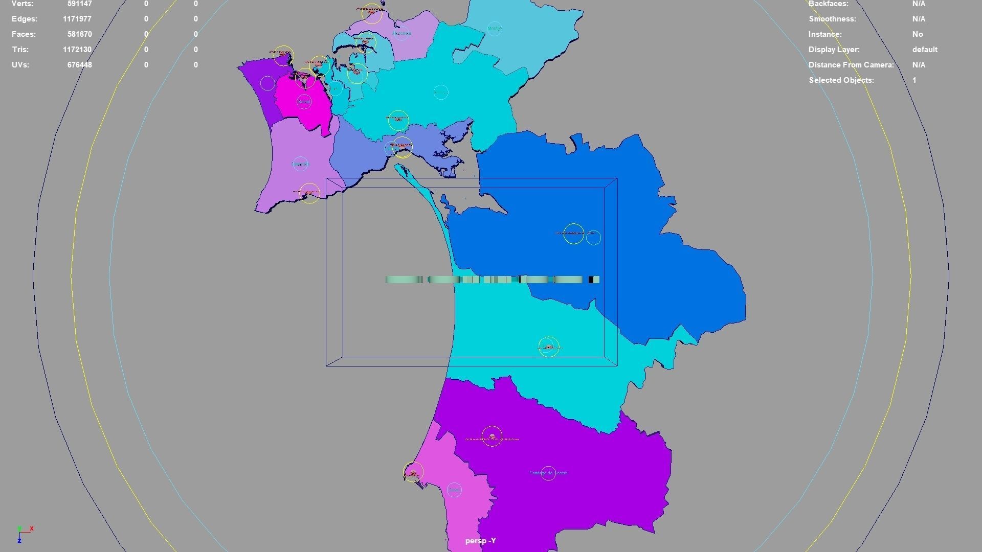 Setubal Portugal map region geography political geographic 3D model ...
