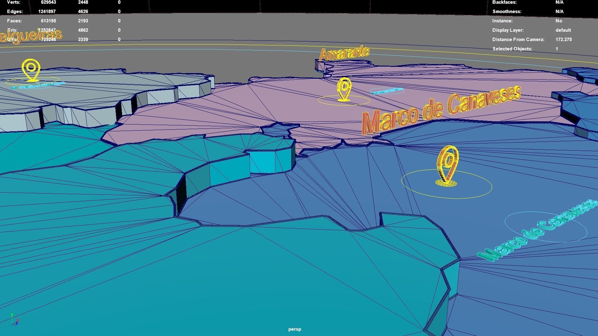 Porto Portugal map region geography political geographic 3D model ...