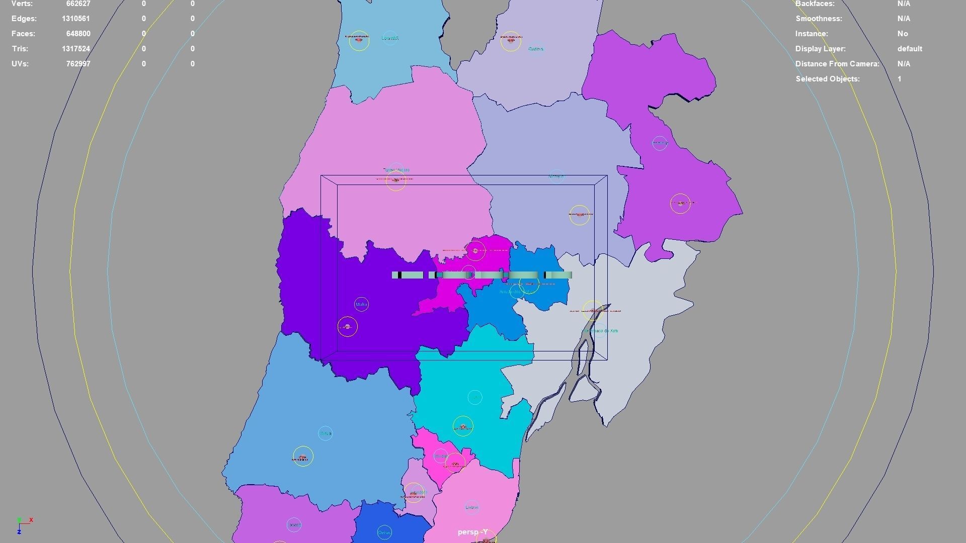 Lisbon Portugal map region geography political geographic 3D model ...