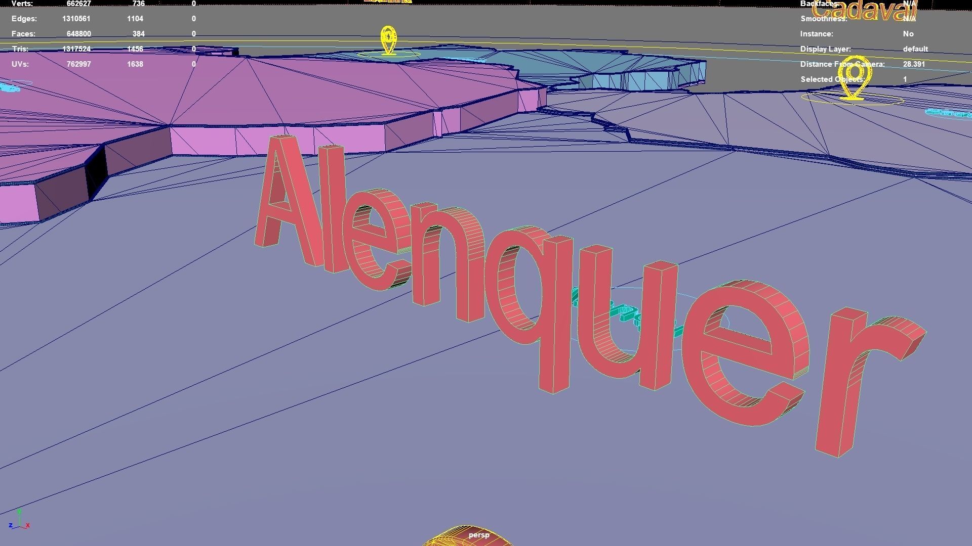 Lisbon Portugal map region geography political geographic 3D model ...