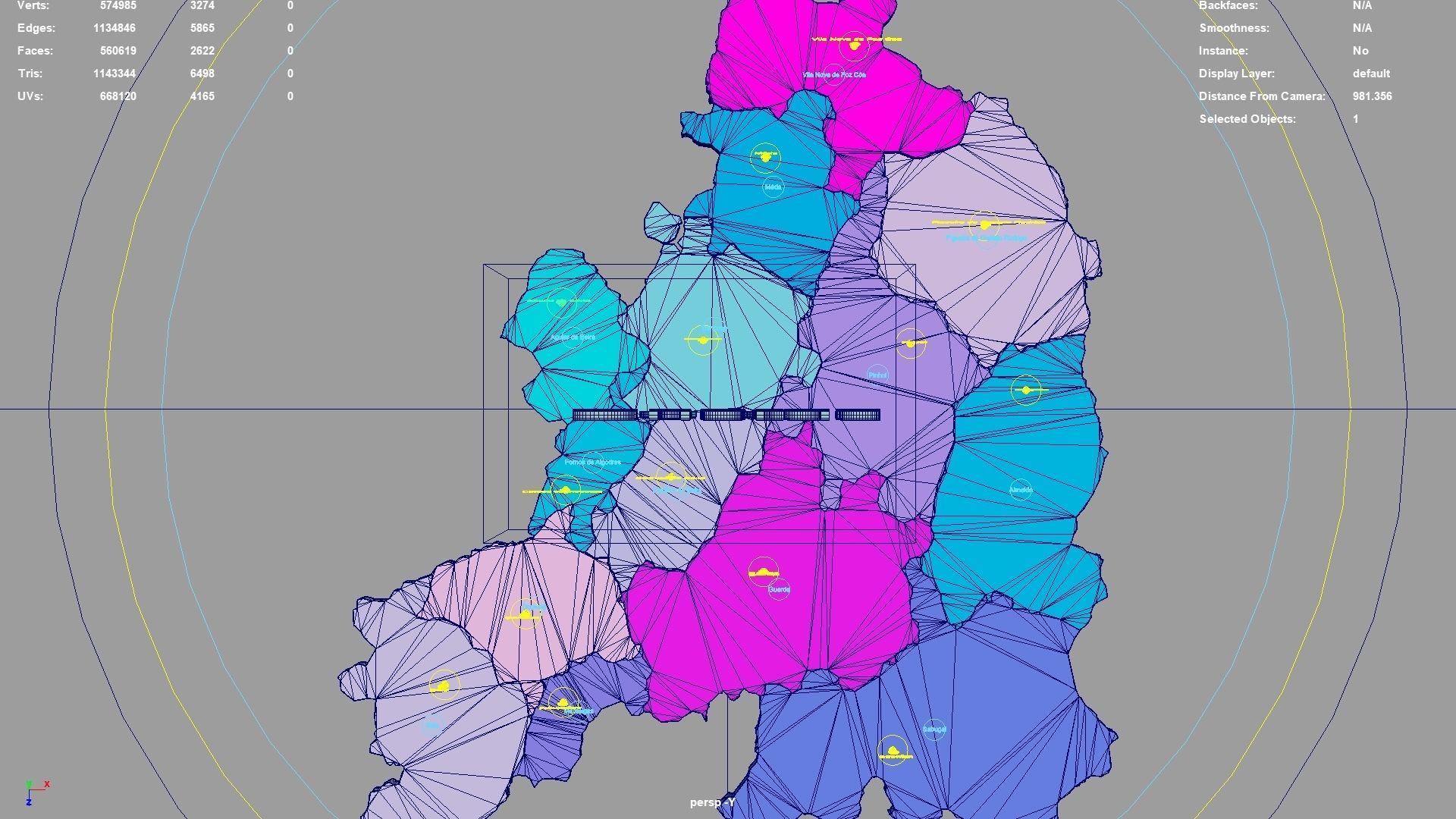 Guarda Portugal map region geography political geographic 3D model ...