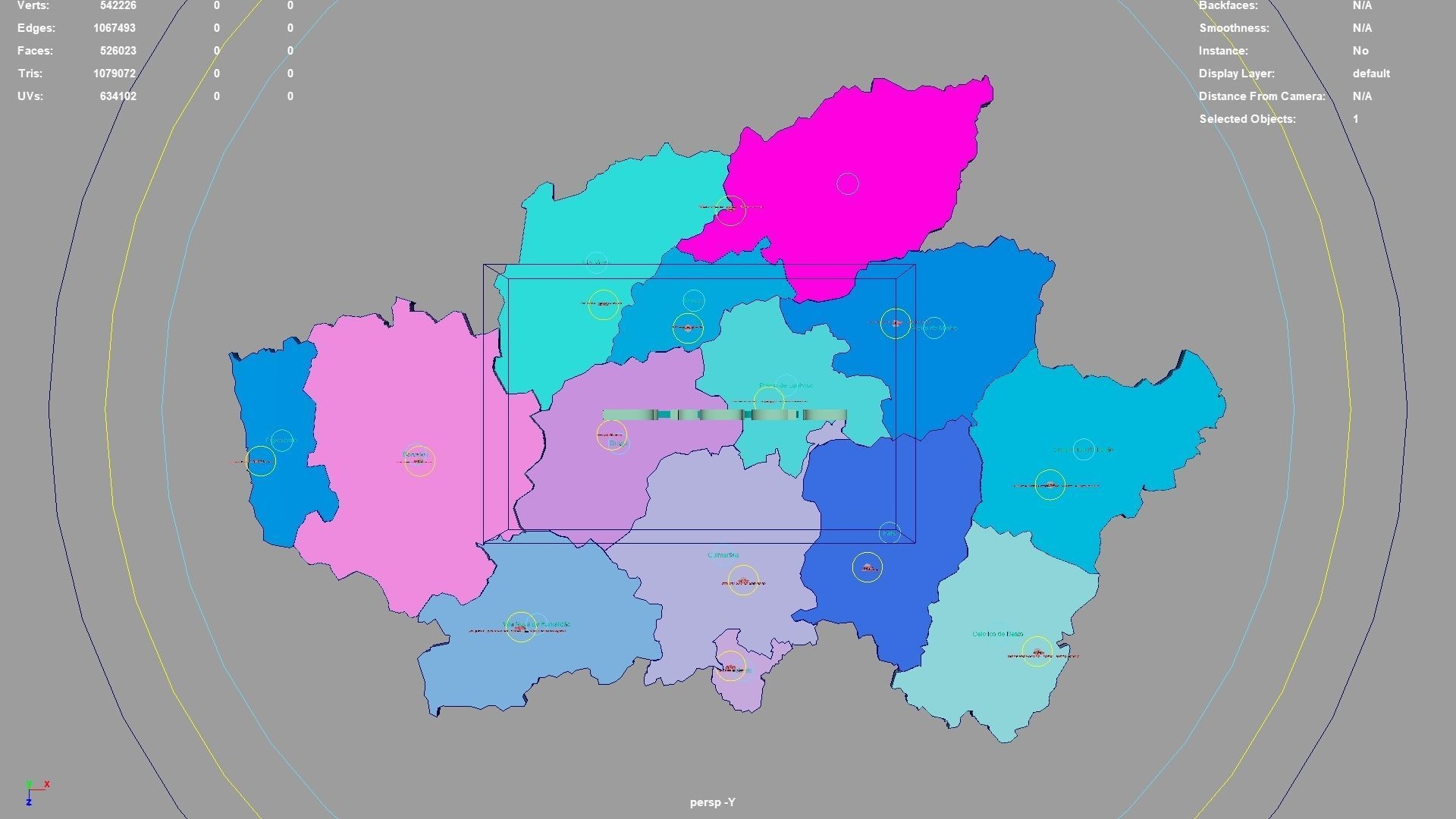 Braga Portugal map region geography political geographic 3D model ...