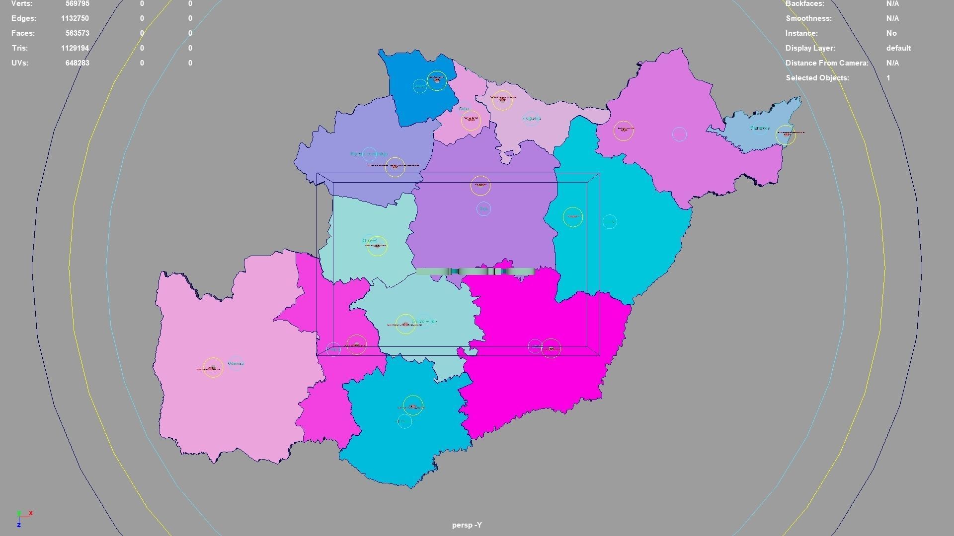 Beja Portugal map region geography political geographic 3D model rigged ...