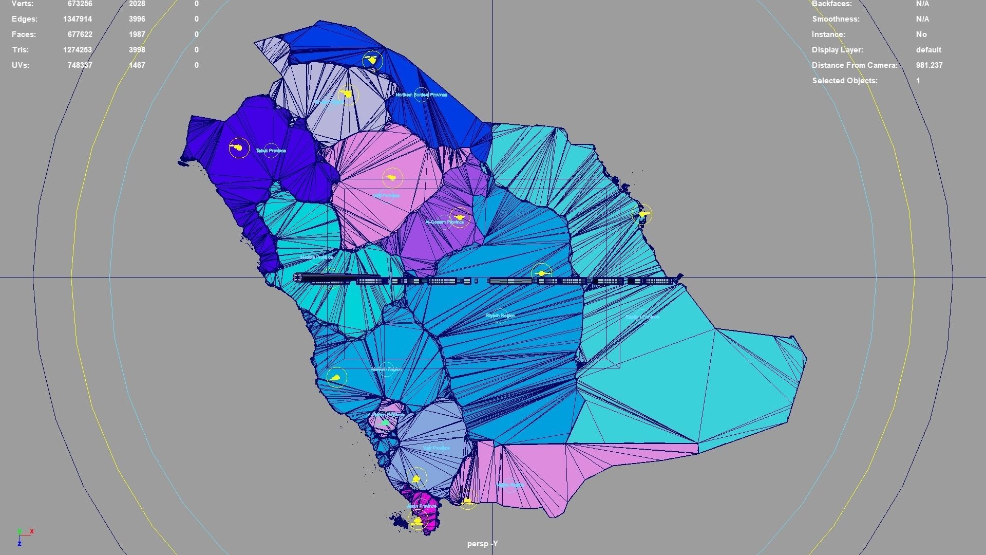 Saudi Arabia map region geography political geographic 3D model rigged ...