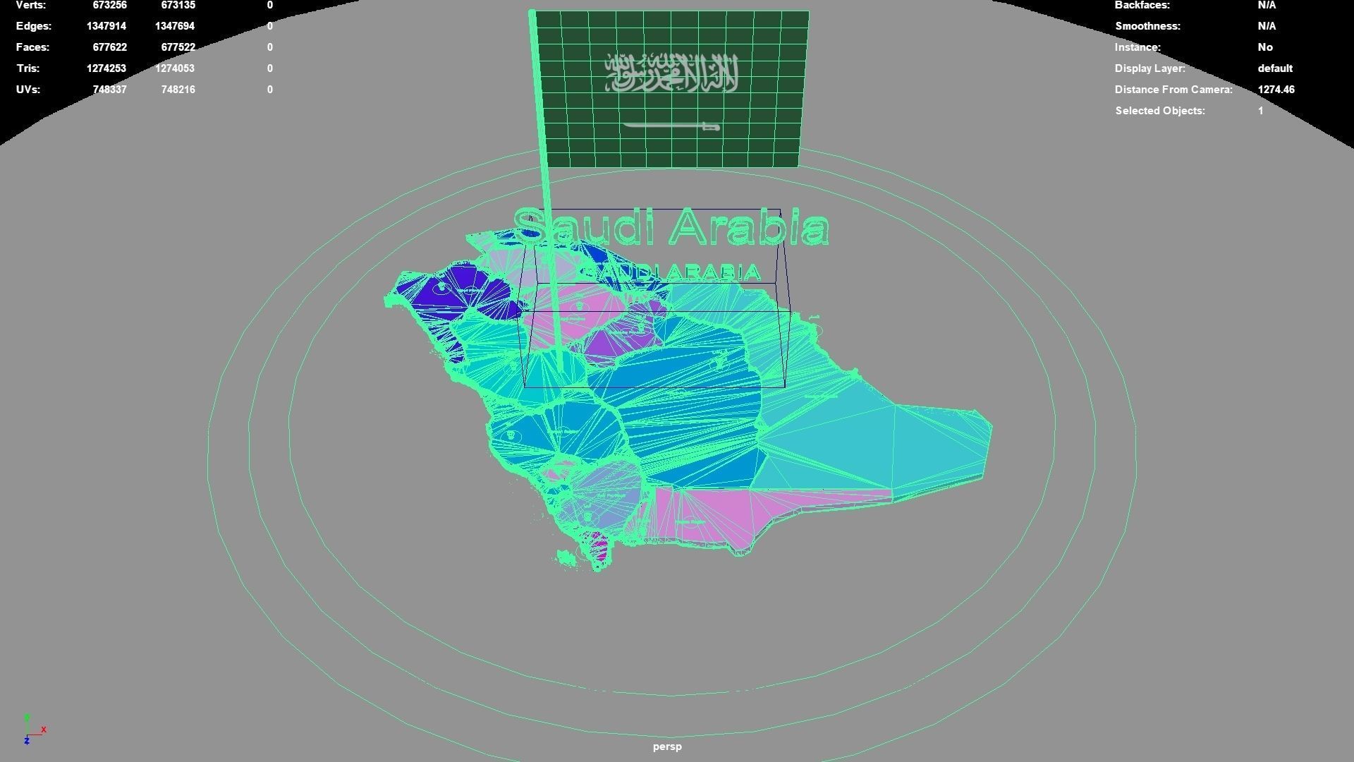 Saudi Arabia map region geography political geographic 3D model rigged ...