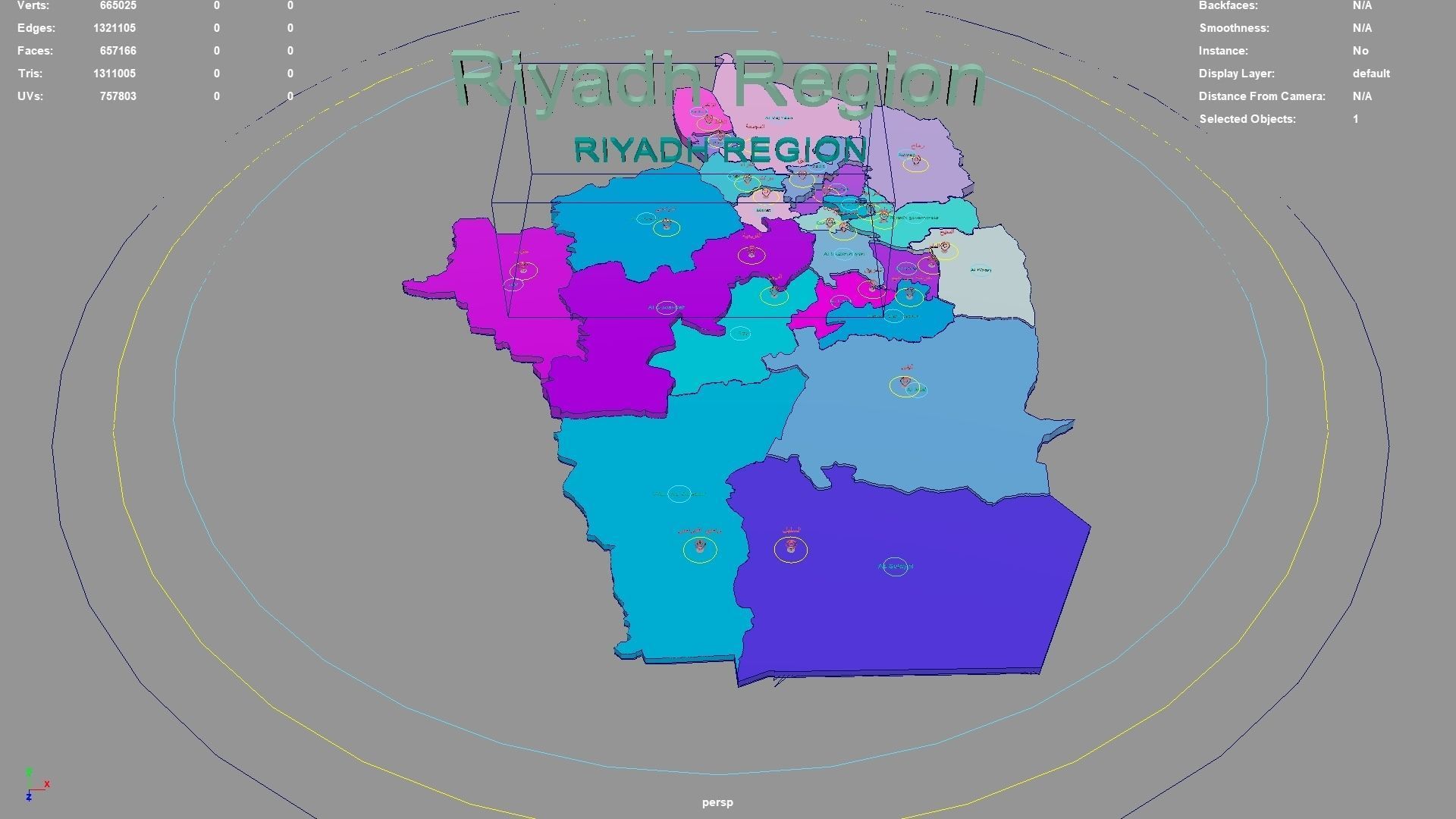 Riyadh Region Saudi Arabia map region geography political 3D model ...