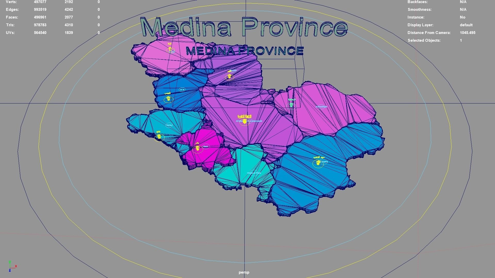 Medina Province Saudi Arabia map region geography political 3D model ...