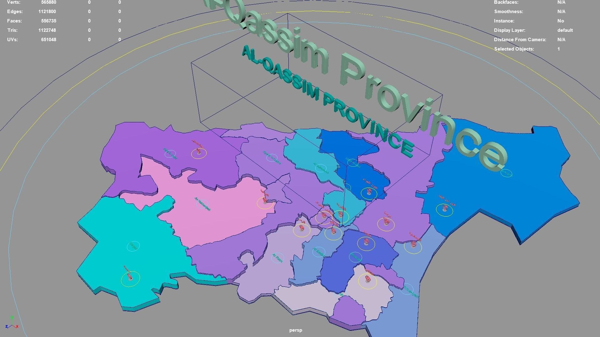 Al Qassim Province Saudi Arabia Map Region Geography Political 3d Model Rigged Cgtrader