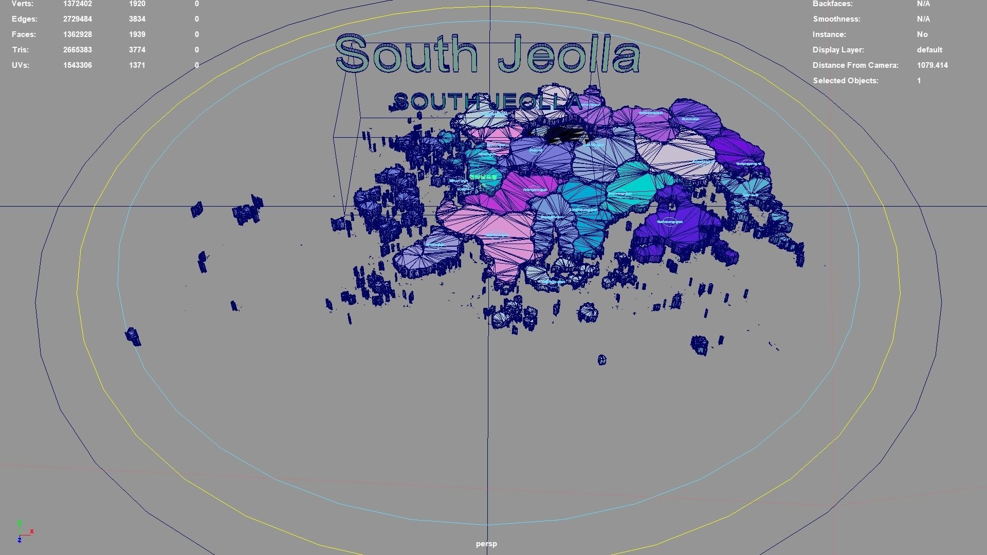 South Jeolla South Korea map region geography political 3D model rigged ...