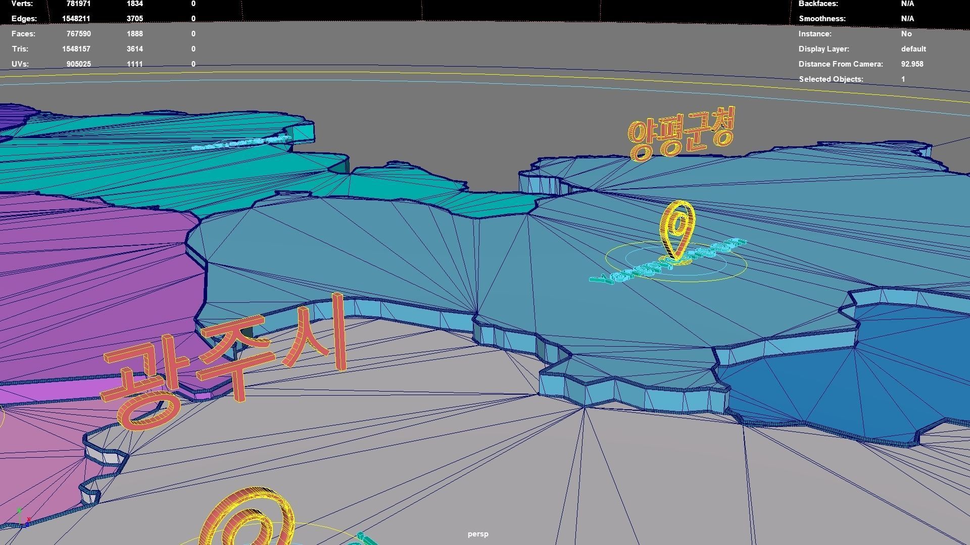 Gyeonggi South Korea map region geography political geographic 3D model ...