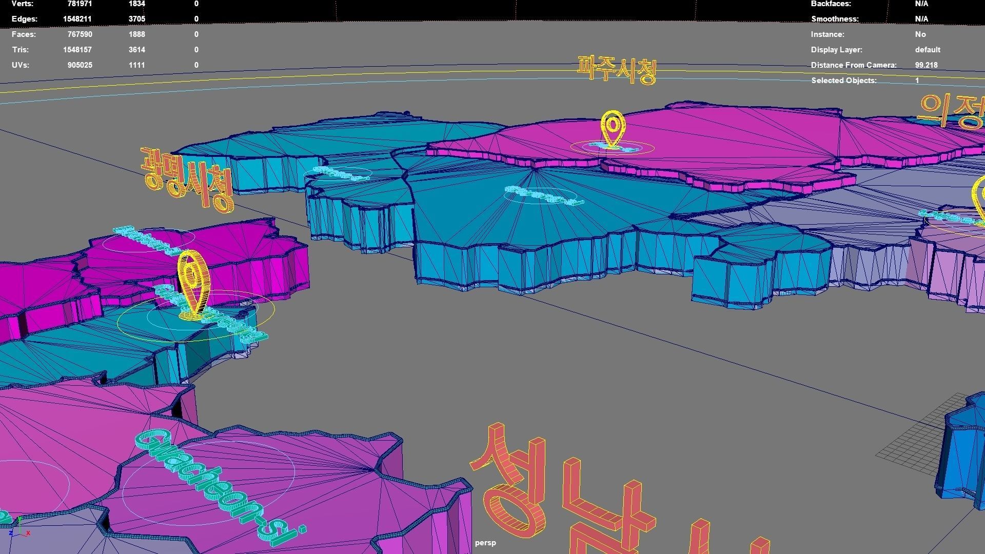 Gyeonggi South Korea map region geography political geographic 3D model ...