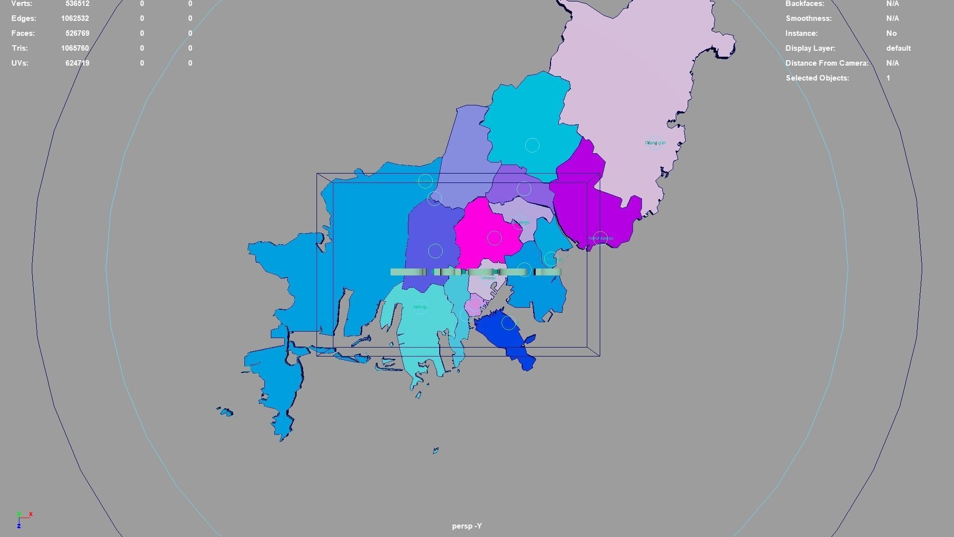 Busan South Korea map region geography political geographic 3D model ...