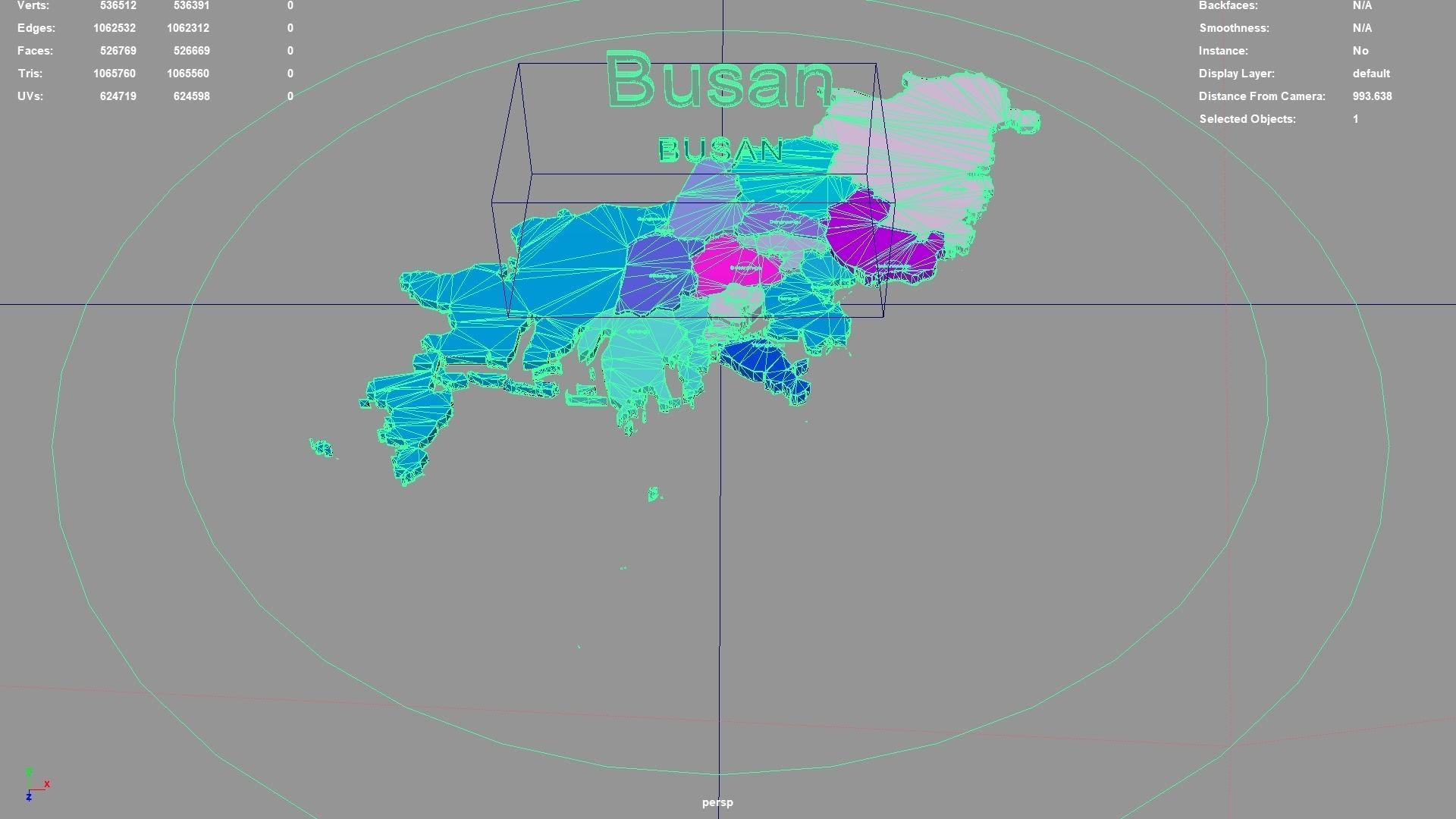 Busan South Korea map region geography political geographic 3D model ...