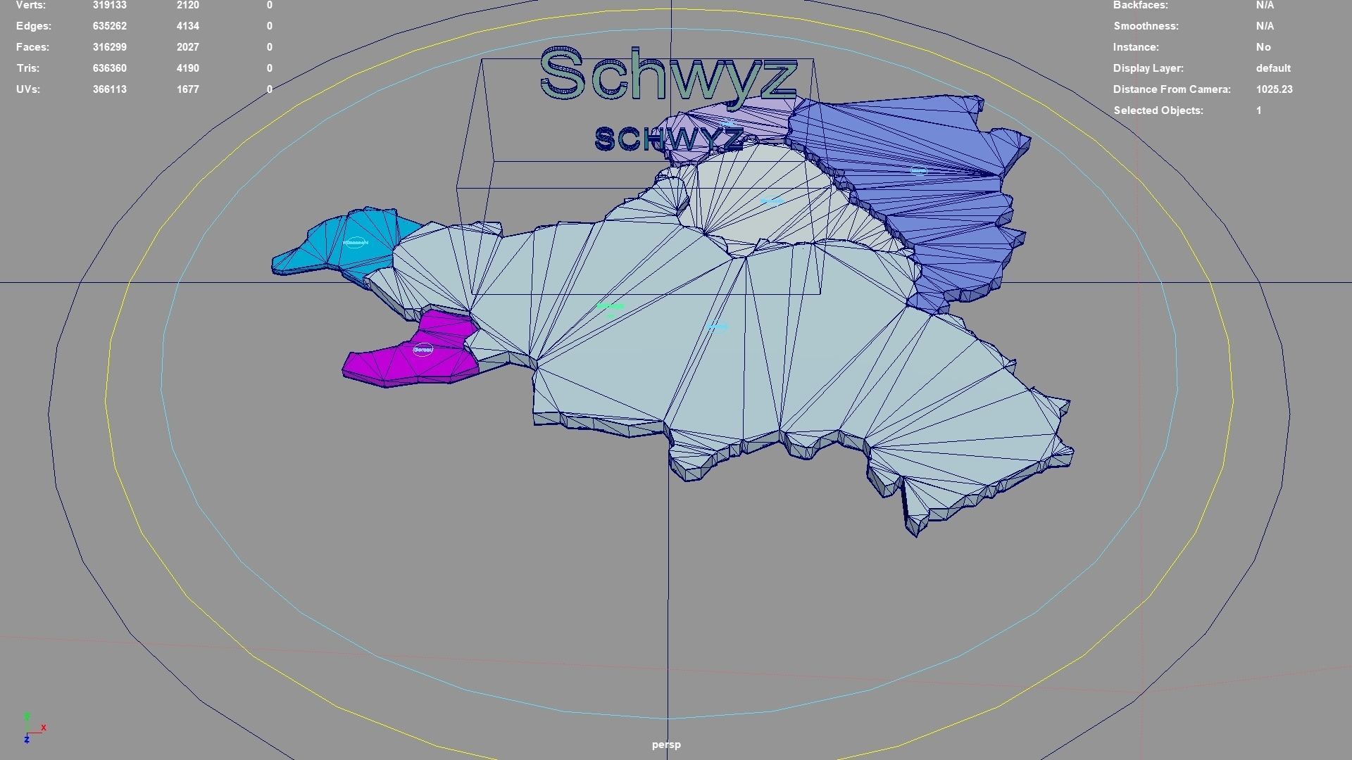 Schwyz Switzerland map region geography political geographic 3D model ...