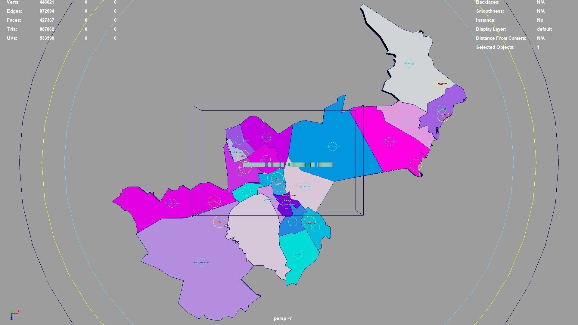Tunis Tunisia map region geography political geographic 3D model rigged ...