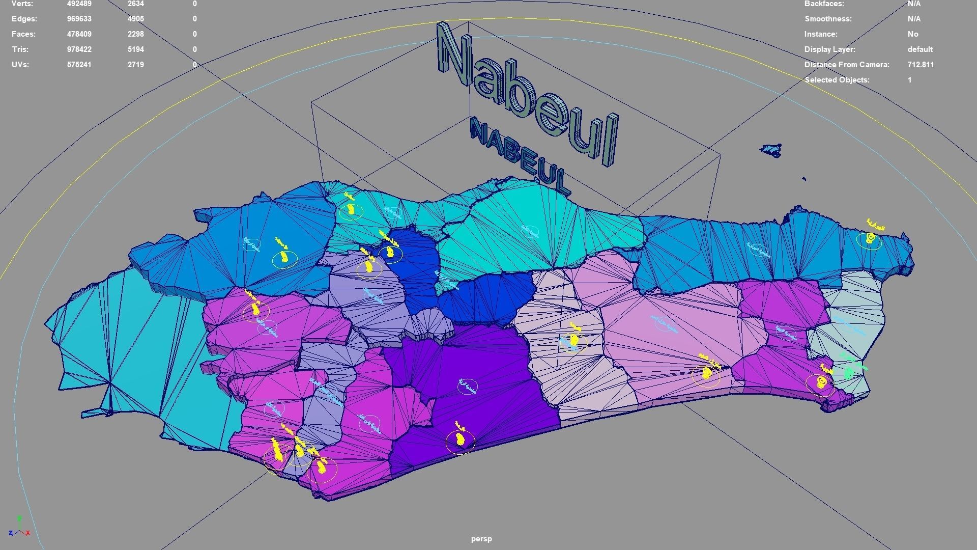 Nabeul Tunisia map region geography political geographic 3D model ...